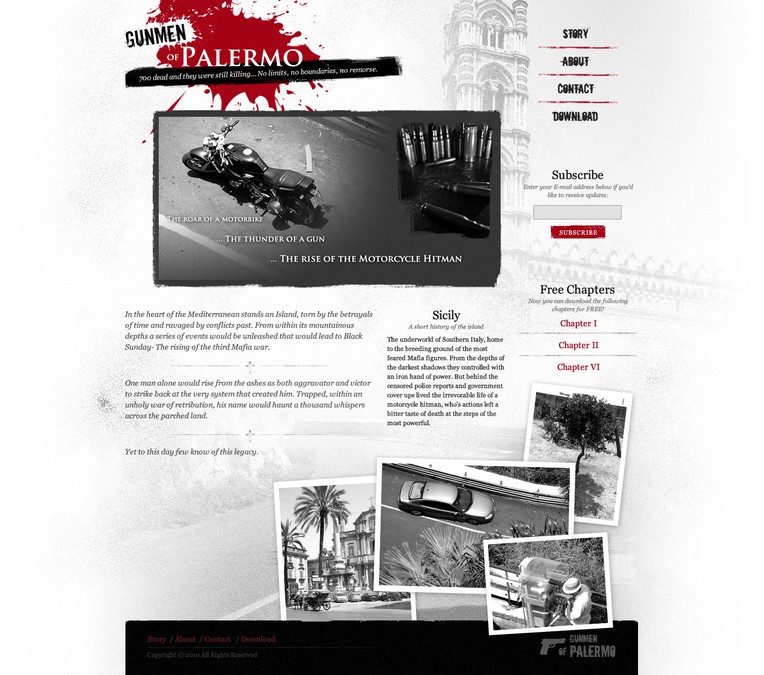 Sicilian Mafia - The Motorcycle Hitman | Web page design contest