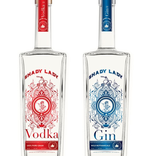 Shady Lady Vodka and Gin label design | Product label contest
