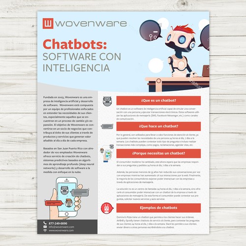 Design a chatbots one-pager marketing leaflet | Postcard, flyer or ...