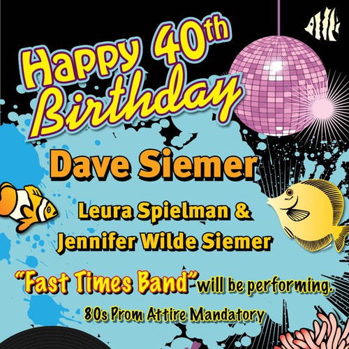 80s Prom - Birthday Party Invitation/ Email Flyer | Card or invitation ...