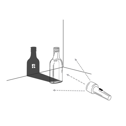 Create line art drawings of bottles/glasses making a caustic effect ...