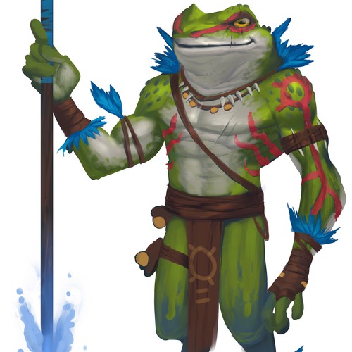 Create concept art of a warrior frog! | Character or mascot contest