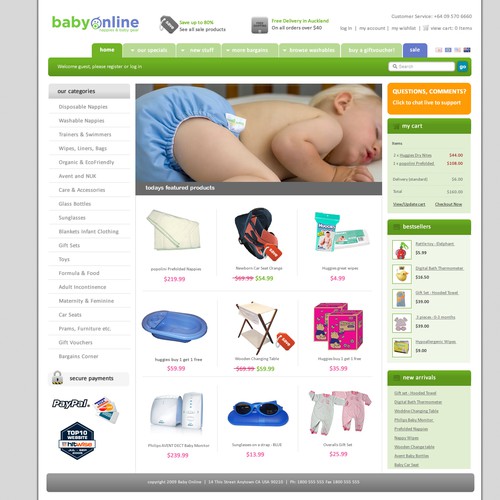 ++ WEBSITE TEMPLATE for selling baby products! | Web page design contest