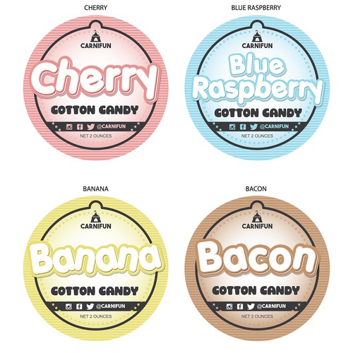 Create Cotton Candy Flavor Art from Label Template | Product label contest