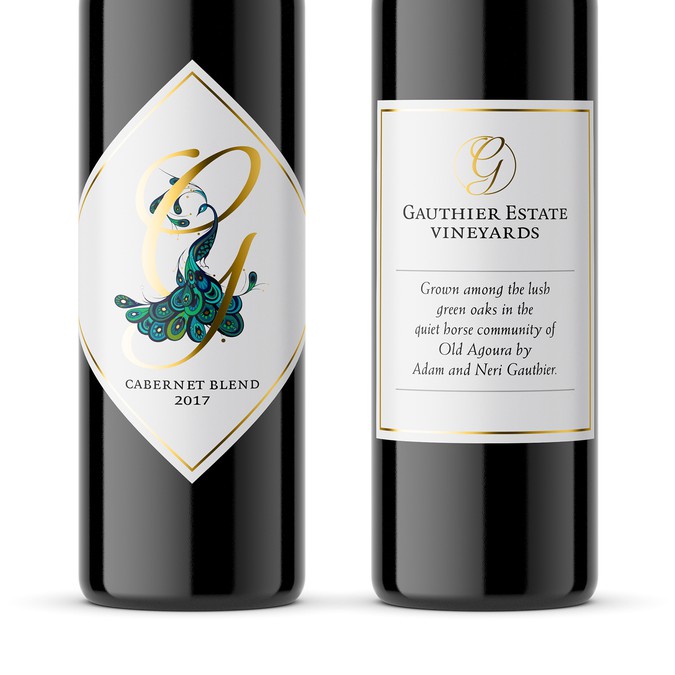 Beautiful Peacock Wine Label | Product label contest