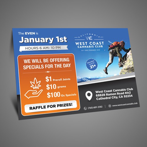 FLYER for a Cannabis Dispensary who begins recreational sales on New ...