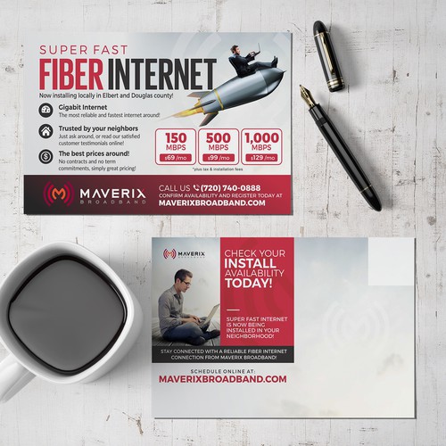 Designs | 6x4 mailer for Fiber Optic Internet Provider | Postcard ...