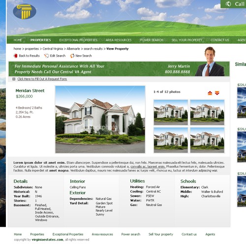 Skin Three Wireframes for Real Estate Website Re-design | Web page ...
