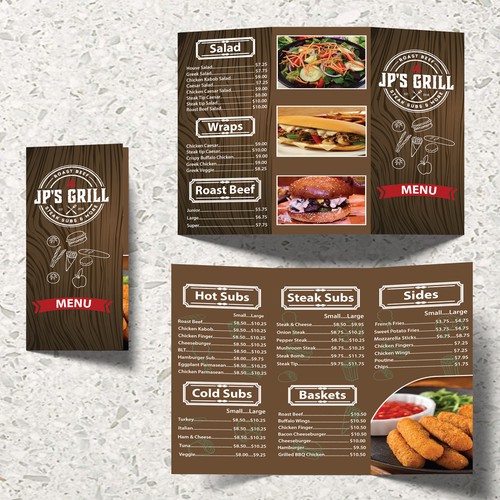 JP's Grill Takeout Menu | Menu contest