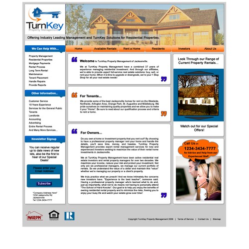 Webpage Template for Rental Property Management Company | Web page ...