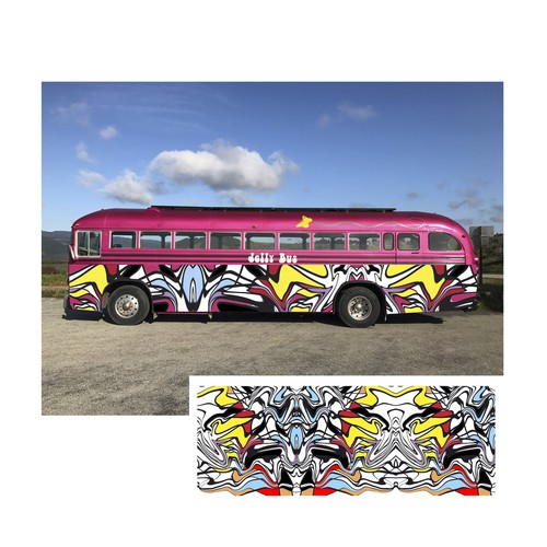Design Exterior Graphics for a Retro Pink Party Bus | Illustration or ...