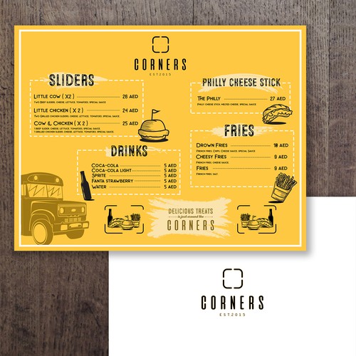 Designs | Design the Yellow bus Menu | Menu contest
