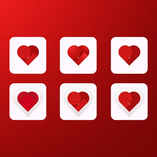 Heart app icon made out of pieces | Icon or button contest