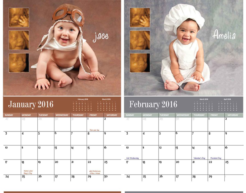 Calendar Design - Babies and their Ultrasounds - 10 years of same ol ...