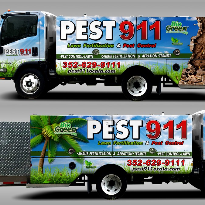 Creative eye catching wrap for pest control/lawn fert truck | Car ...