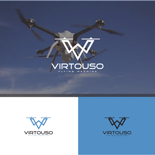 Logo design for Virtuoso Flying Machine the drone everyone will love ...