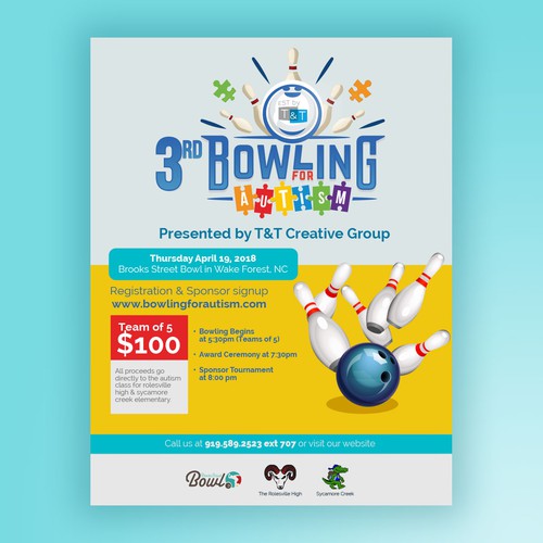 Design an Edgy Flyer for Bowling for Autism! | Poster contest