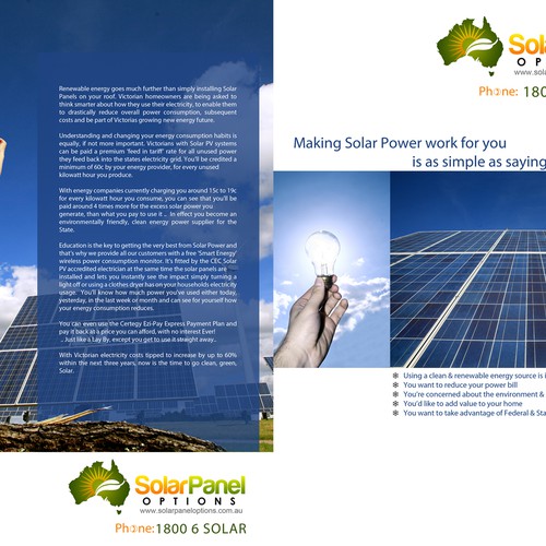 Solar Panel Options Brochure Design | Print or packaging design contest