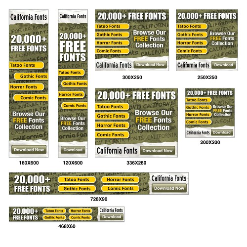 California Fonts needs Banner ads | Banner ad contest