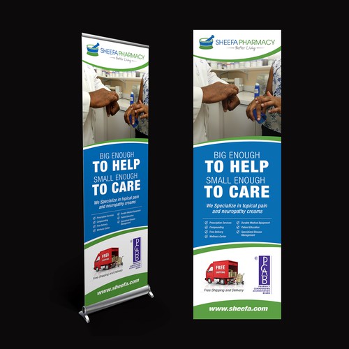 Sheefa Pharmacy Banner Stand | Signage contest