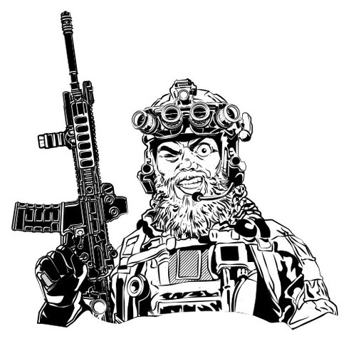 Retro Illustration of Special Forces Operator | T-shirt contest