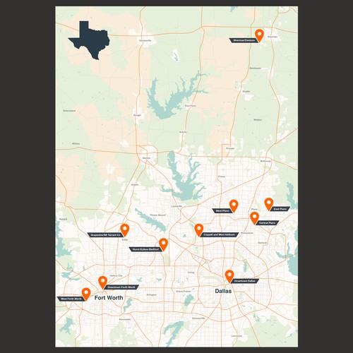 Designs | Branded Map with Franchise Locations | Illustration or ...