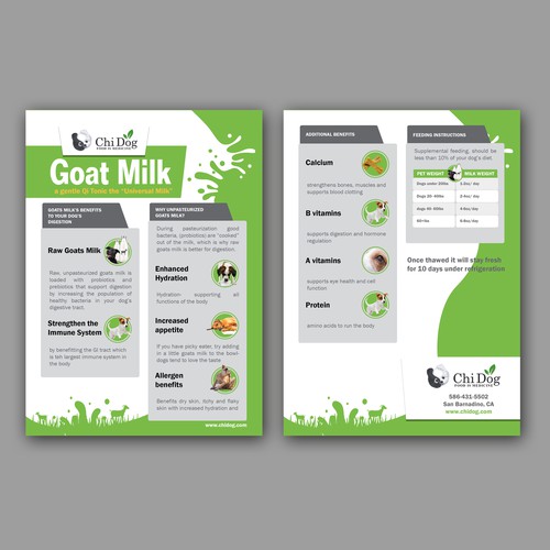 Designs | Goat Milk add on product flyer to add to order od fresh dog ...