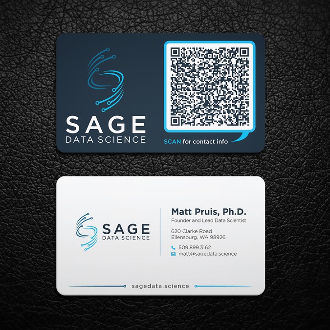 Create an business card that depicts wisdom and information sharing ...