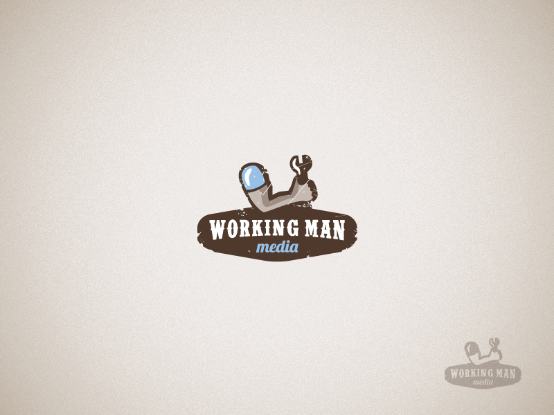 Working Man Media Logo Design - Manly, Blue Collar, Tough | Logo design ...