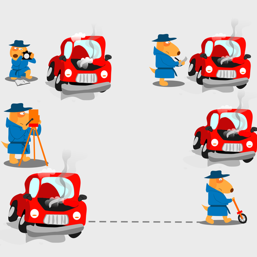 CARTOON CHARACTER a dog, who is a Expert engineer (Perito de accidentes ...