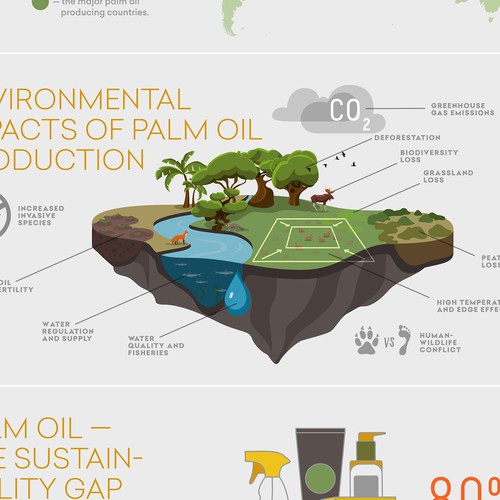 Infographic telling the story of palm oil impacts on biodiversity ...
