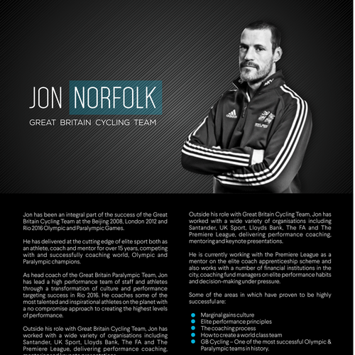 Design a profile page for an elite sports coach | Other design contest