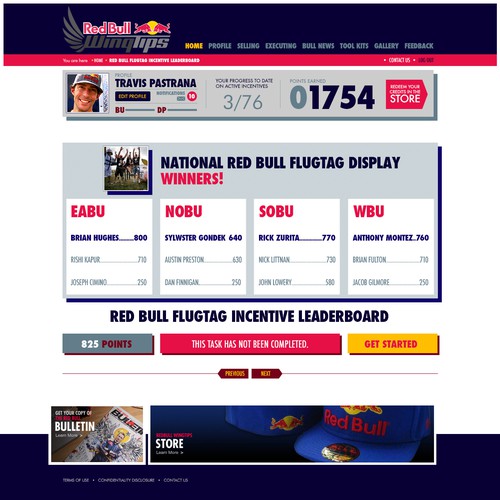 Design Needed for Internal Red Bull Website | Web page design contest
