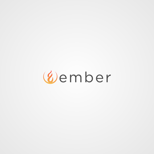 Logo for lifestyle brand ('ember' with flame beside the word ember ...