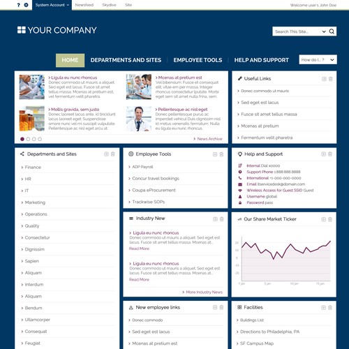 Home Page for Intranet - Responsive and SharePoint 2013 friendly | Web ...