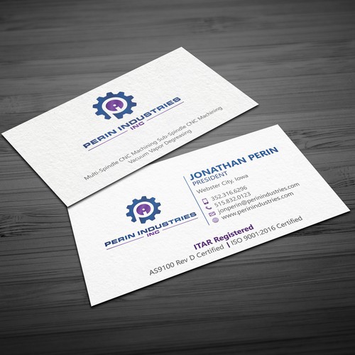 Perin Industries, Inc- Manufacturing Industry Business Card | Business ...
