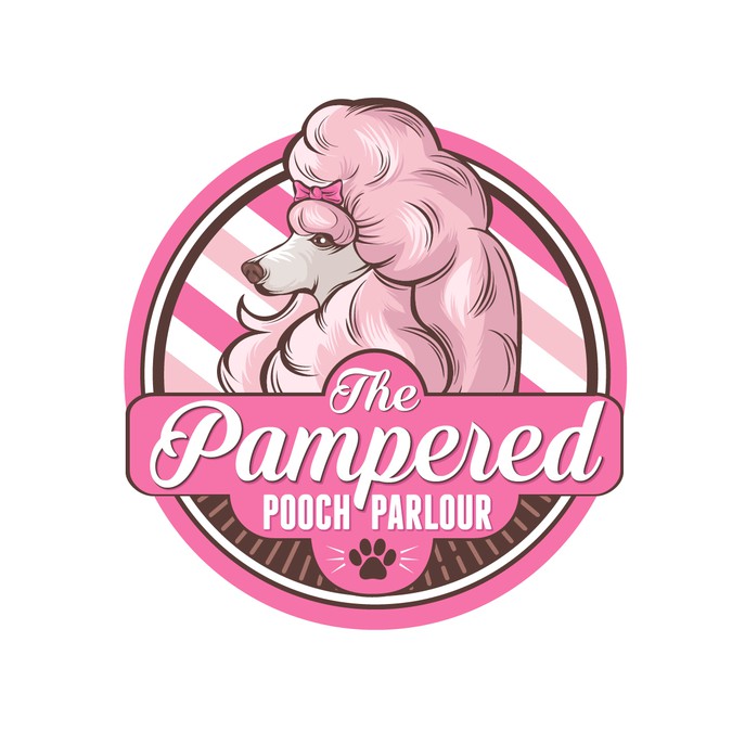 1950's Vintage inspired logo for The Pampered Pooch Parlour dog ...