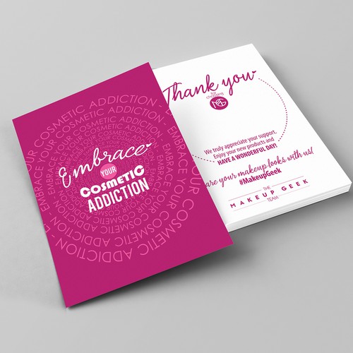 Create a deco-inspired Thank You Card for Makeup Geek | Postcard, flyer ...