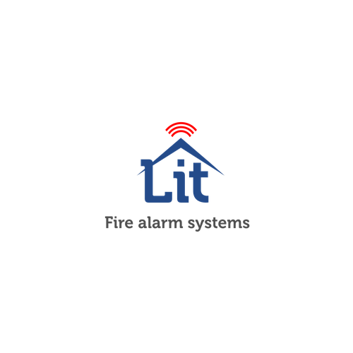 Descriptive logo for "Lit Fire alarm and security" company that ...