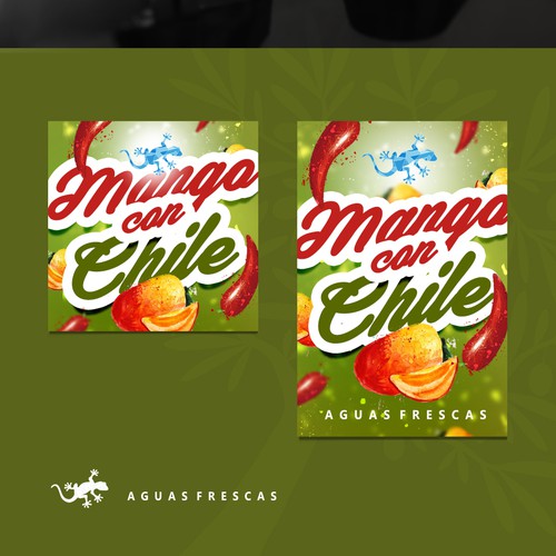 New beverage label "Mango Con Chile" "Agua Fresca" | Product label contest