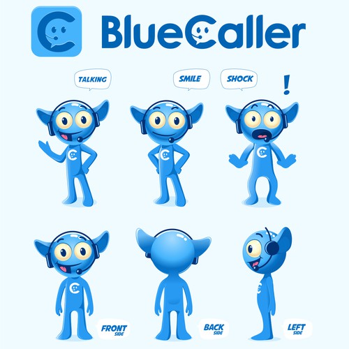 BlueCaller - Create a logo character/mascot for a software application ...