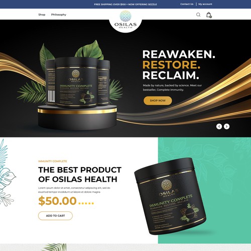 Designs | High-end, luxury supplements brand website | Web page design ...