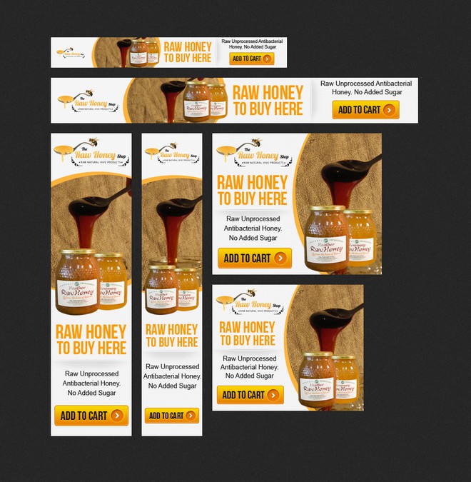 Create a raw honey banner advert campaign | Banner ad contest