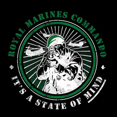 Create a rugged line-Art tshirt for a British Royal Marine Commando ...