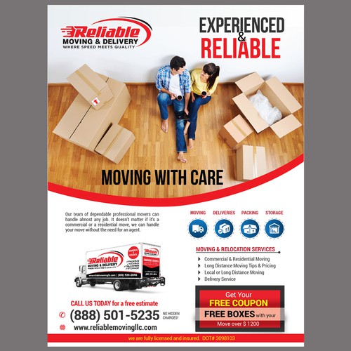 Advertisement flyer for local Moving company | Postcard, flyer or print ...