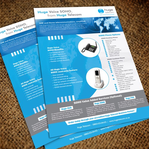 Single page A4 brochure for telecom company | Brochure contest