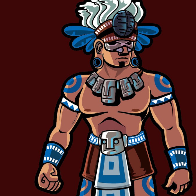 mayan bad ass character cartoon dude | キャラクター・マスコットコンペ