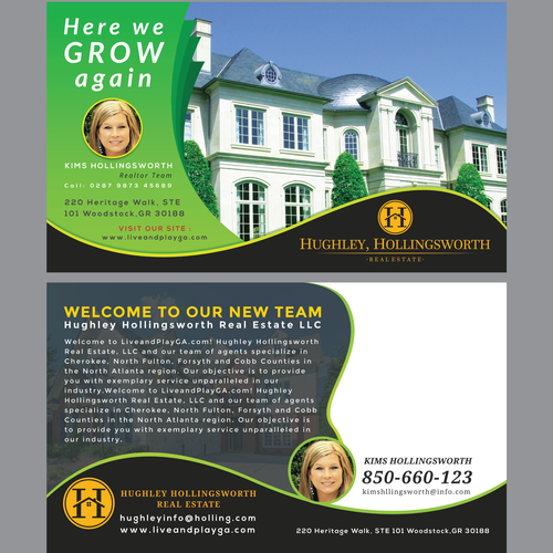 Fun announcement post card for a growing real estate team- more work to ...