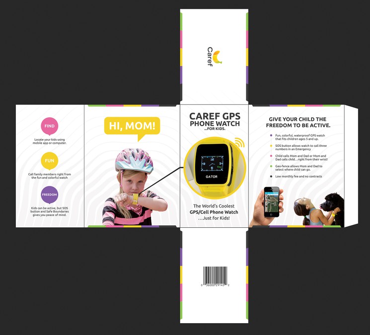 Kids GPS Watch Product Packaging for Retailers | Product packaging contest