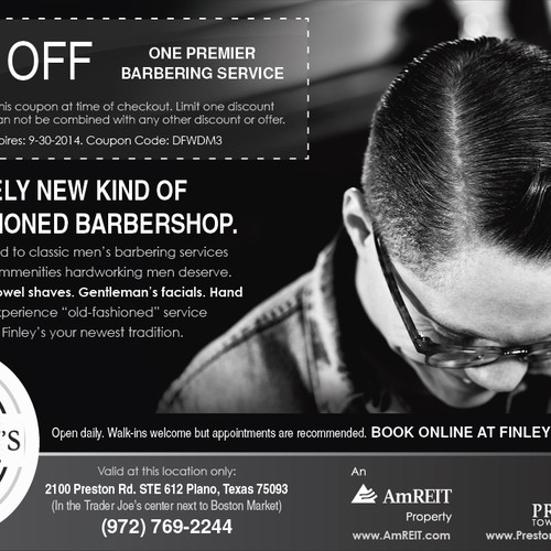 Create an ad for Finley's Barber Shop | Postcard, flyer or print contest